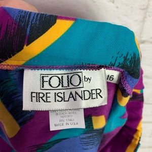 Vintage | Skirts | Folio By Fire Islander 8s Bright Funky Skirt Nwt ...